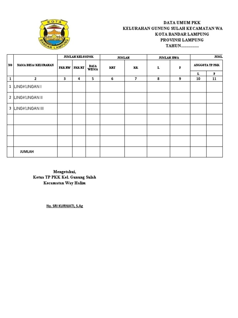 Data Umum PKK Gs | PDF