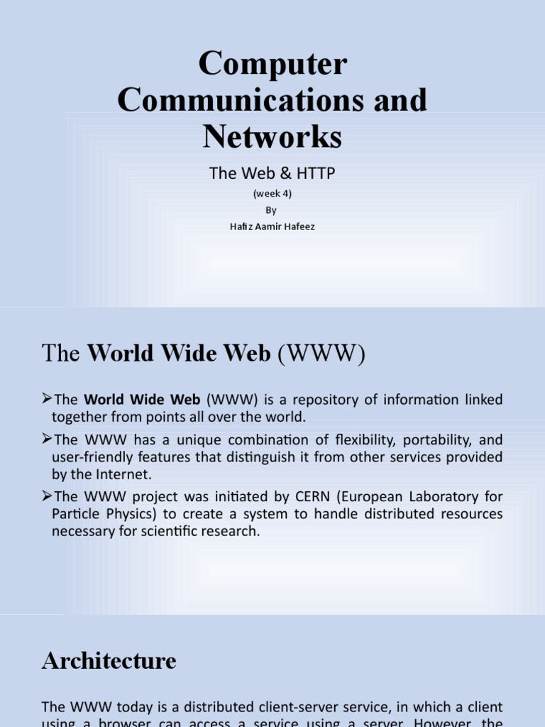 Lecture 6 (The Web and HTTP) | PDF | Hypertext Transfer Protocol ...