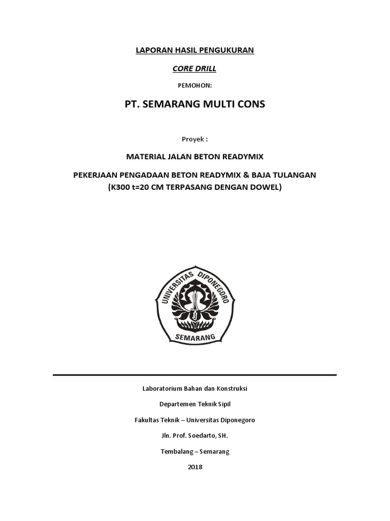 Laporan Hasil Core Drill | PDF