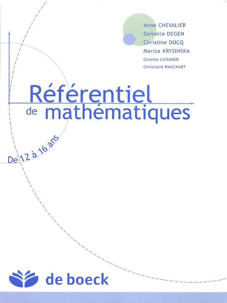 Référentiel de Mathématiques de 12 À 16 Ans - A. Chevalier Et Al (2002 ...