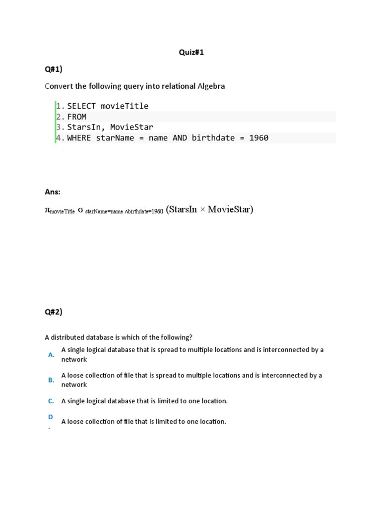 Quiz | Download Free PDF | Replication (Computing) | Databases