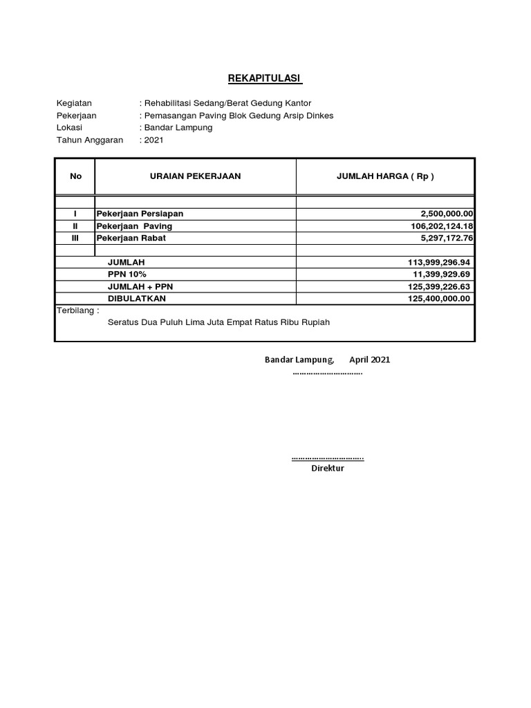 Pek Paving Blok Gedung Arsip | PDF