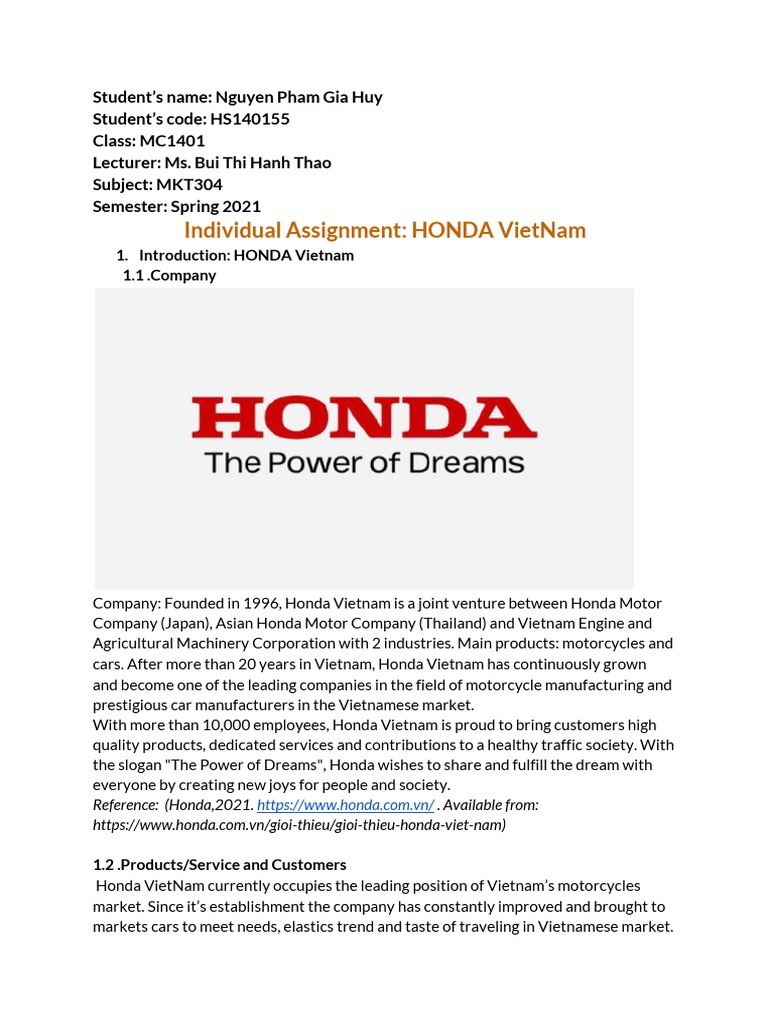 Indi Asm - Honda Vietnam | PDF | Honda | Advertising