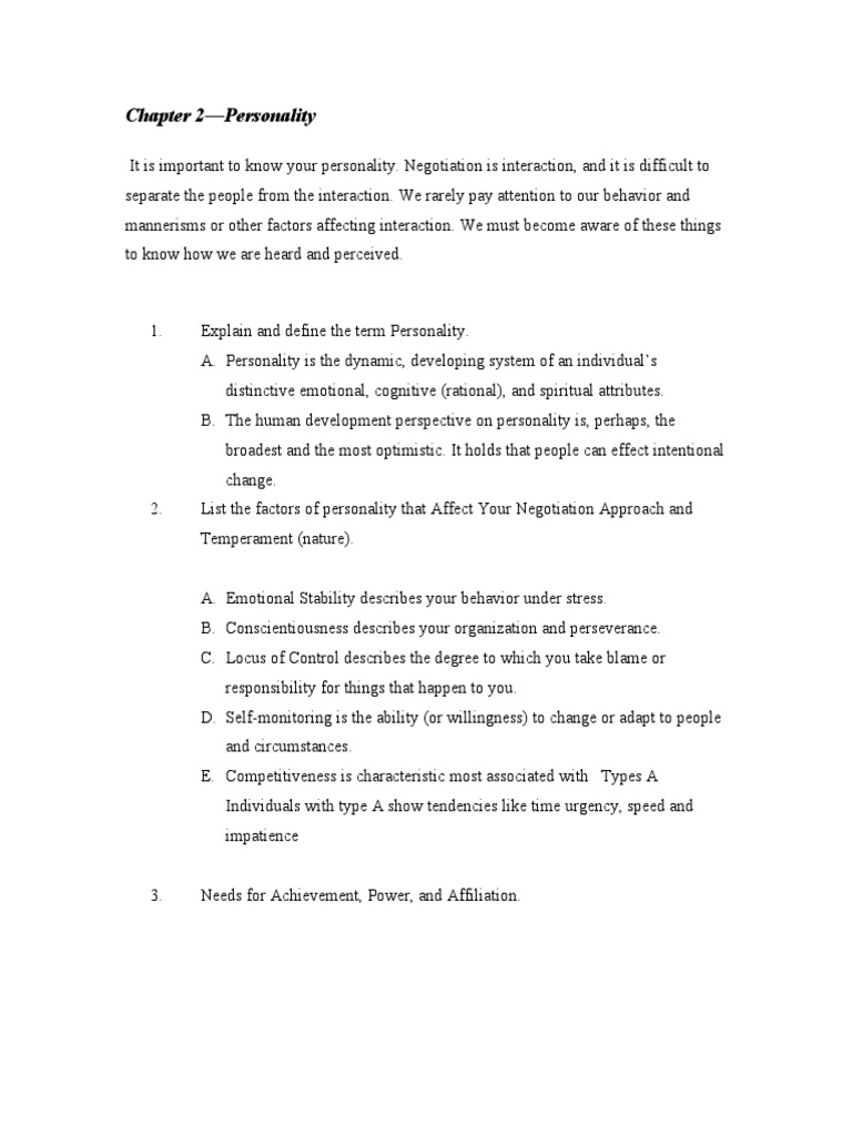 Understanding Personality Types and Their Impact on Negotiation Styles ...