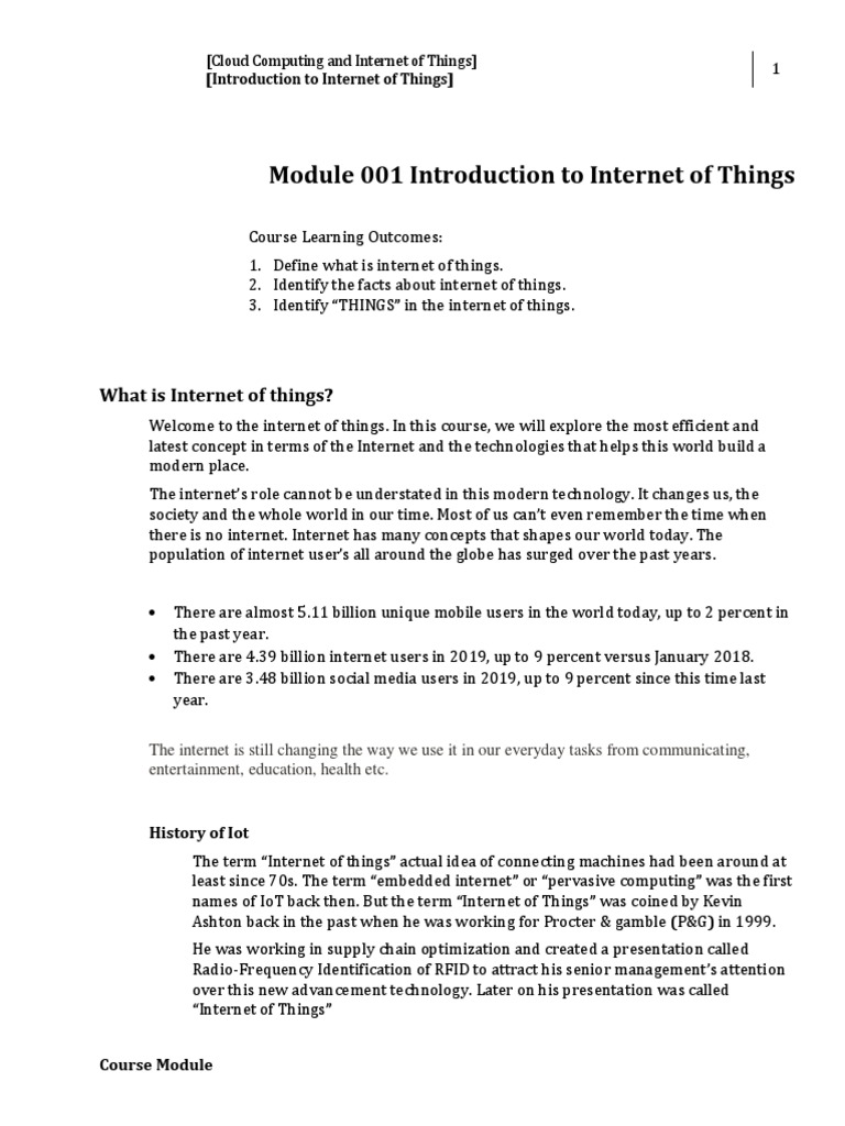 Module 001 - Introduction of IoT - Intermediate | PDF | Internet Of ...