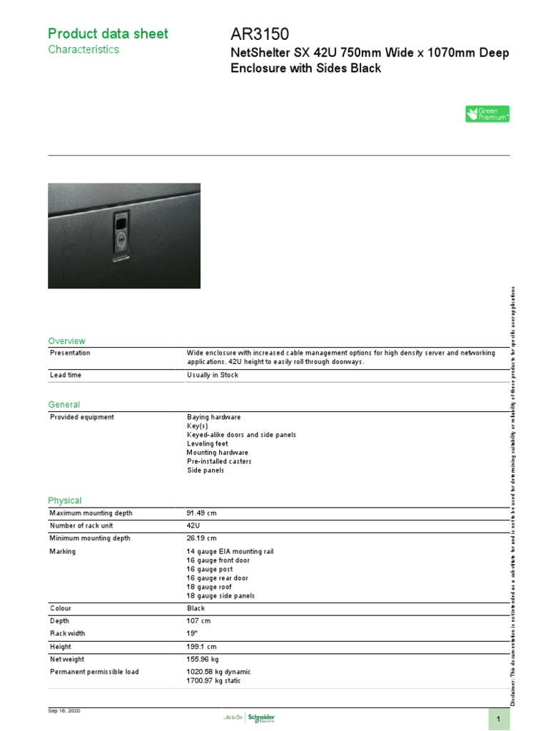 AR3150 - NetShelter SX Enclosures | PDF | Computing And Information ...