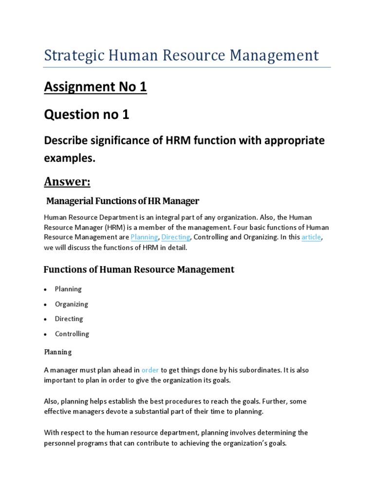 Strategic Human Resource Management | PDF | Human Resource Management ...