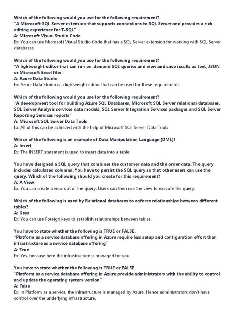 DP 900 Part 2 PDF | PDF | Microsoft Sql Server | Databases