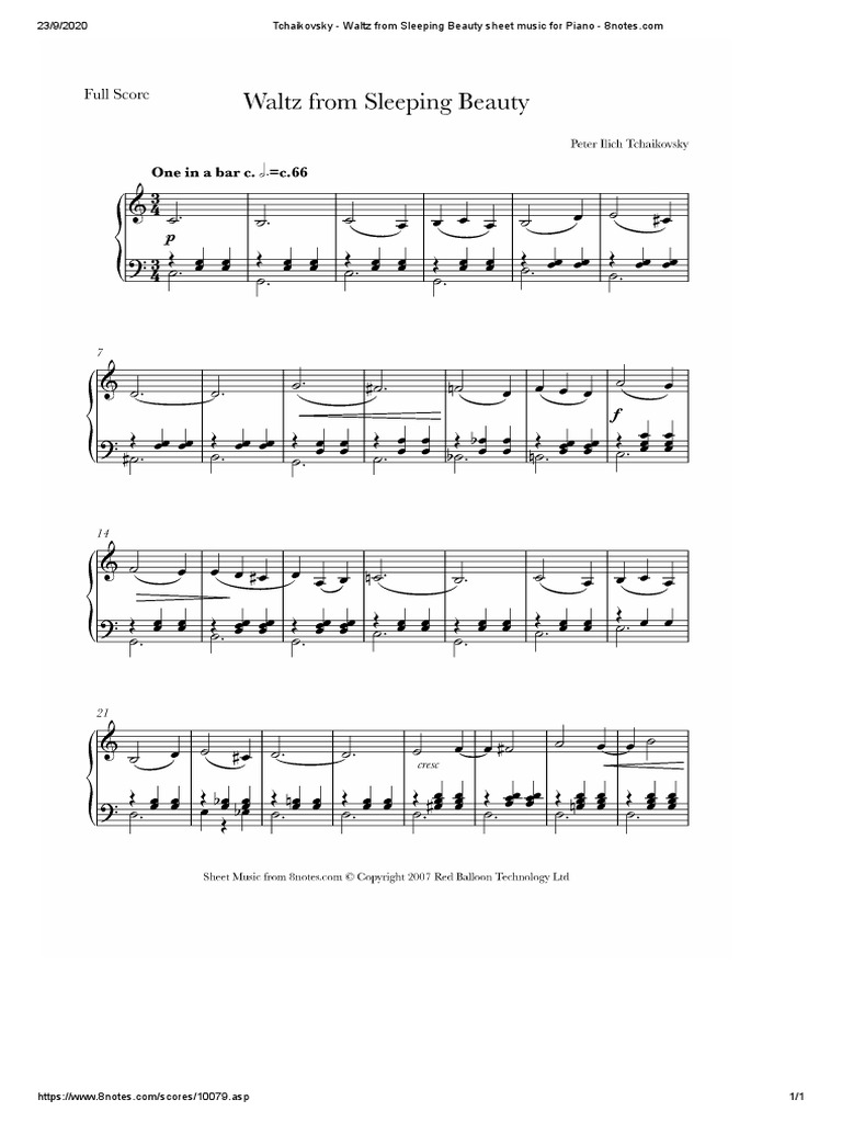 Tchaikovsky - Waltz From Sleeping Beauty | PDF