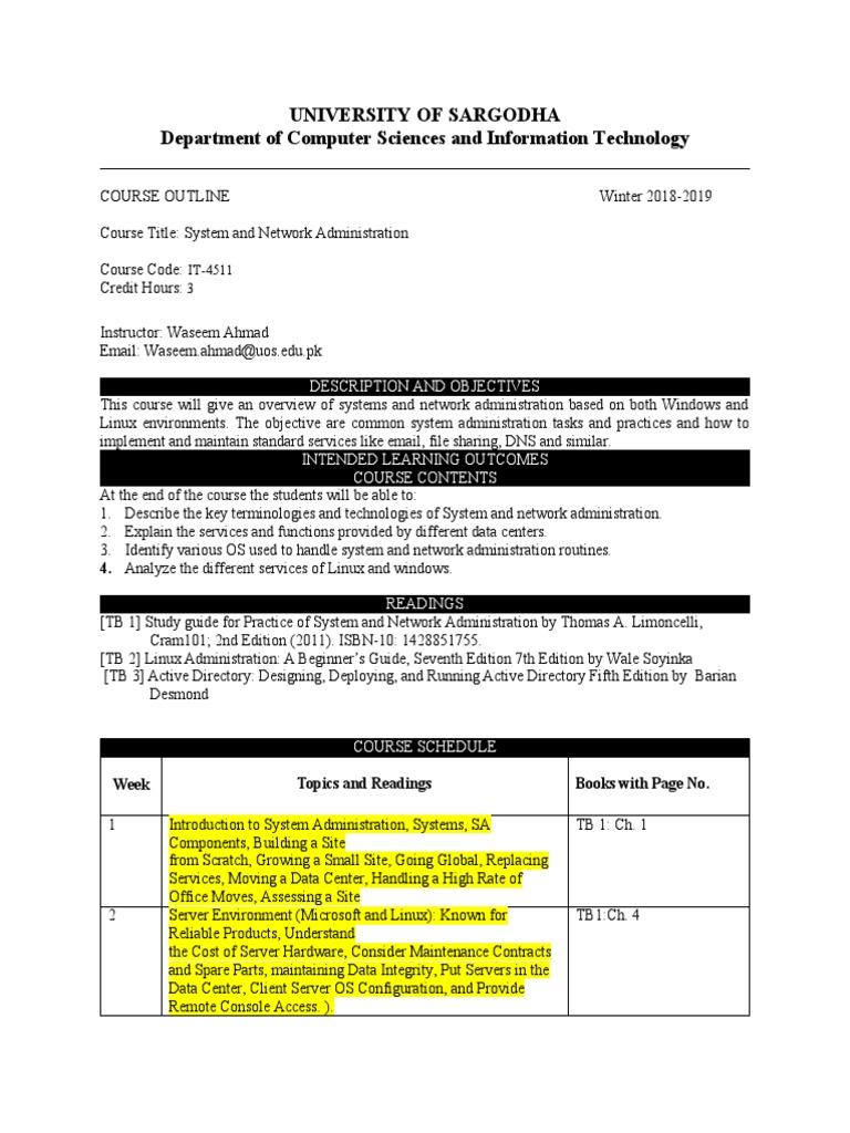 System and Network Administration | PDF | Active Directory | Operating System