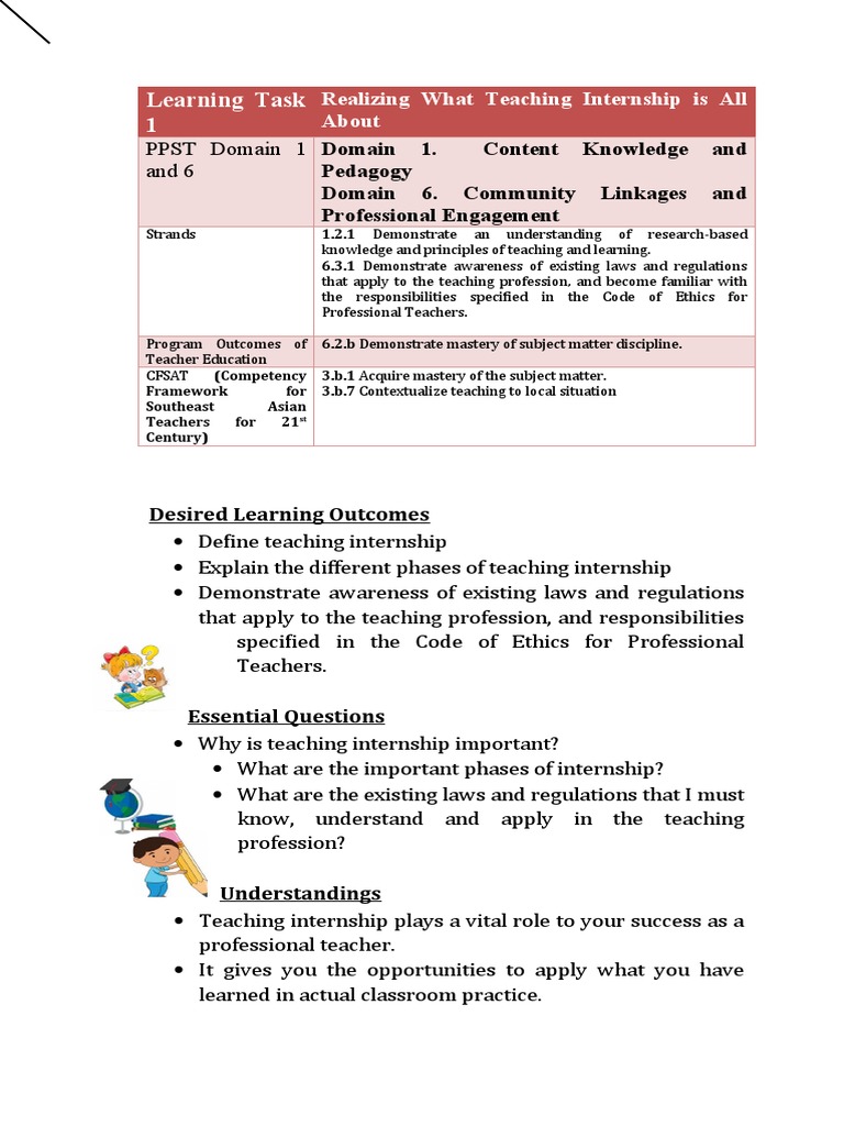 Teaching Internship Portfolio Guide | PDF | Mentorship | Teachers
