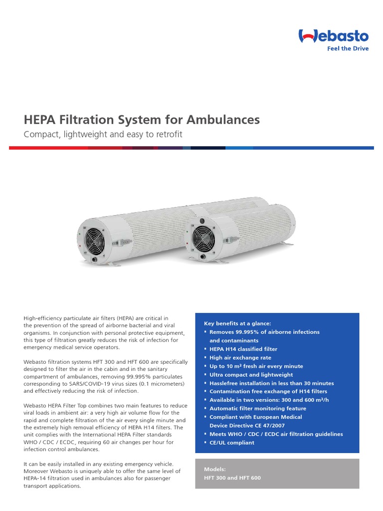 HEPA Filtration System For Ambulances: Compact, Lightweight and Easy To ...