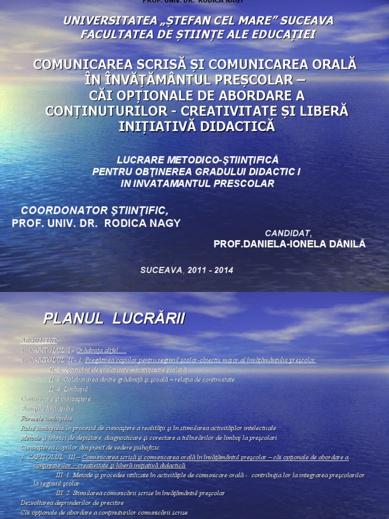 1 Lucrare Grad I PPT Model Pentru Prezentare | PDF