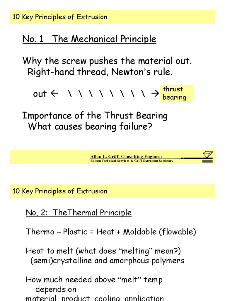 Key Extrusion Principles Guide | PDF | Extrusion | Engines