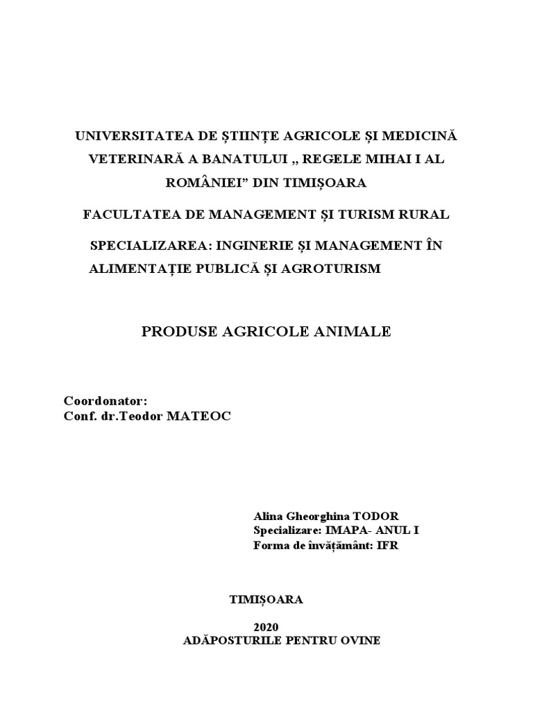 Adaposturile Pentru Ovine | PDF