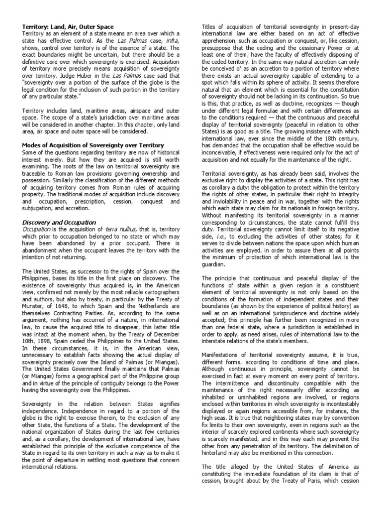 Territory-Land, Air, Outer Space | PDF | Sovereignty | U.S. State