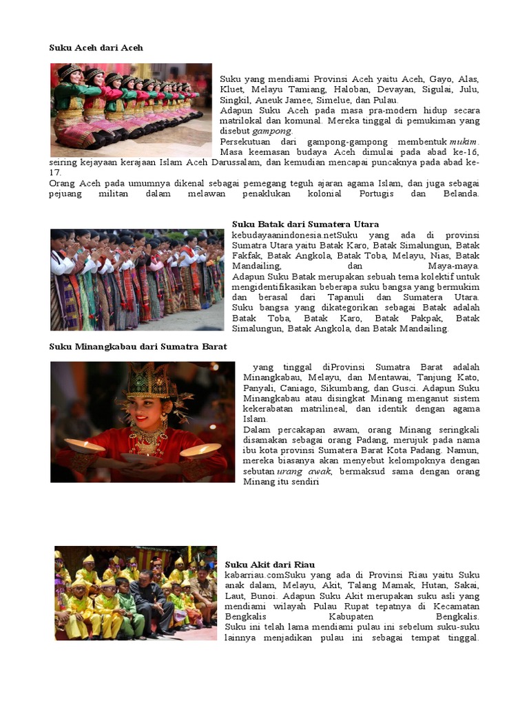 Daftar Suku Di Indonesia | PDF