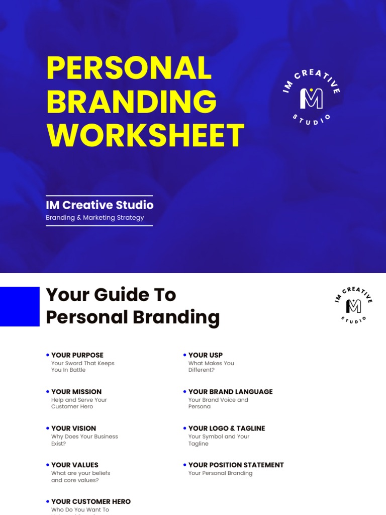 Personal Branding Worksheet Guide | PDF | Brand | Marketing