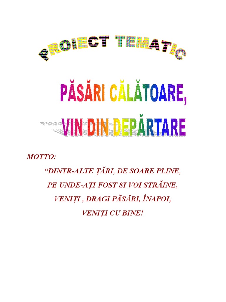 Proiect Pasari Calatoare | PDF