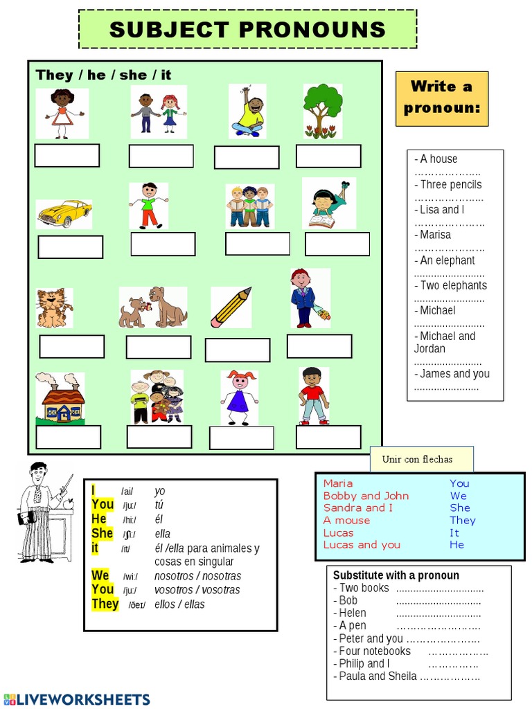 Subject Pronouns: They / He / She / It | PDF | Components | Languages