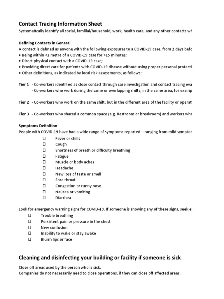 COVID-19 Contact Tracing Guide | PDF | Personal Protective Equipment ...