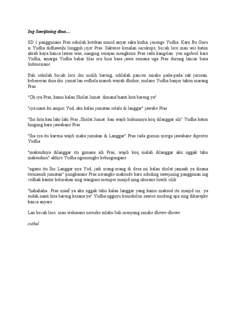 Cerkak Basa Jawa | PDF