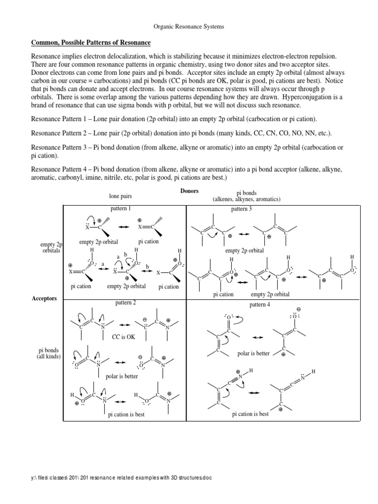 Common, Possible Patterns of Resonance | PDF | Chemical Bond | Aromaticity