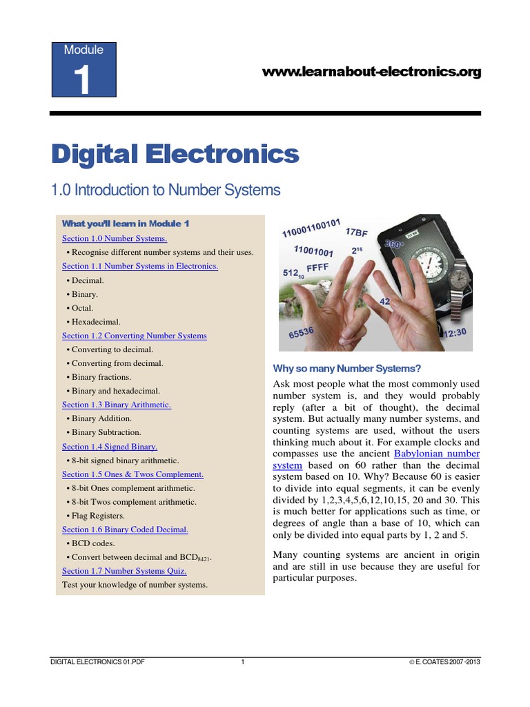 Digital Electronics Module 01 | PDF | Decimal | Computer Science