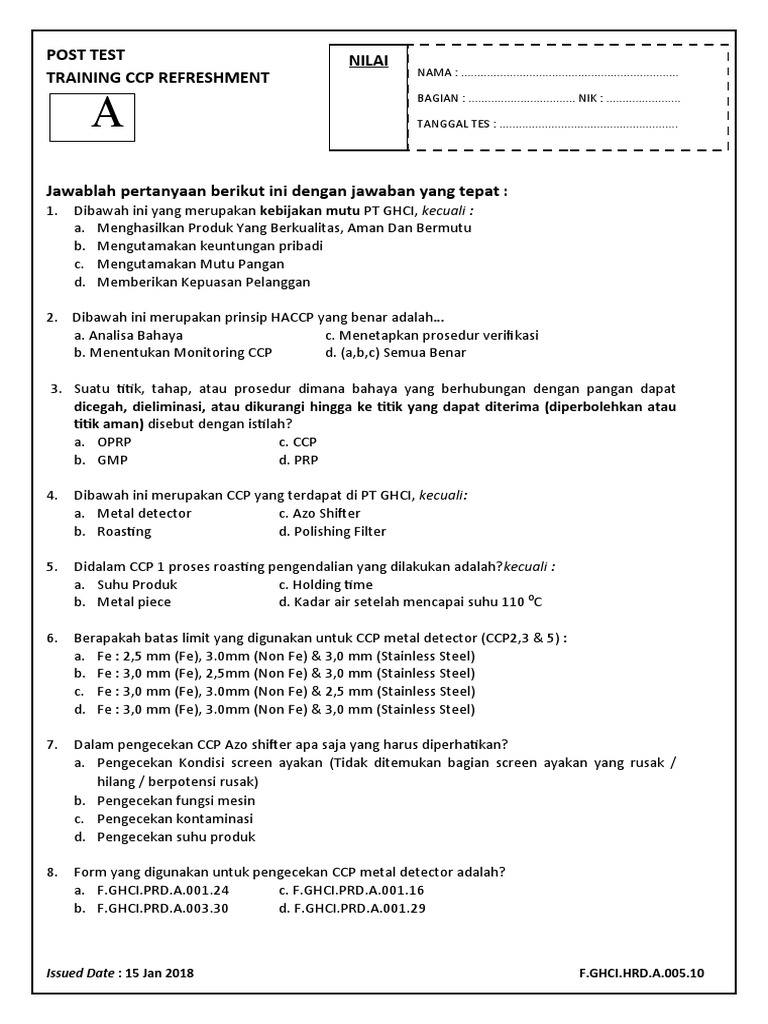 Post Test Training CCP 2021 | PDF | Komputer