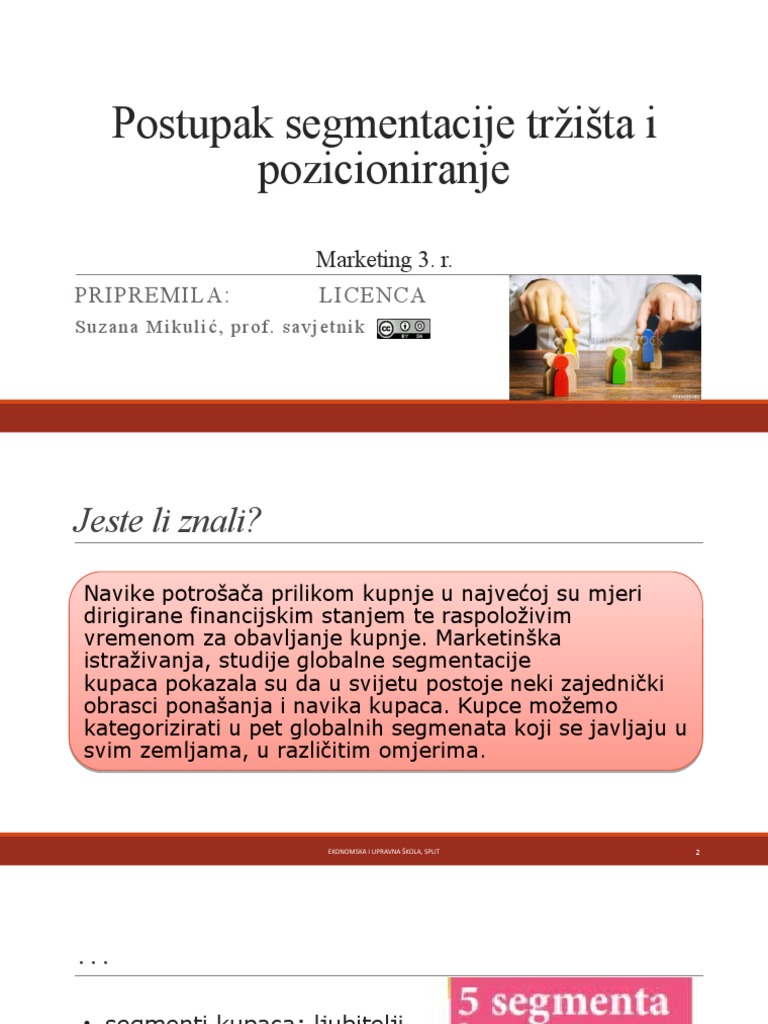 Postupak Segmentacije I Pozicioniranje 2021 | PDF