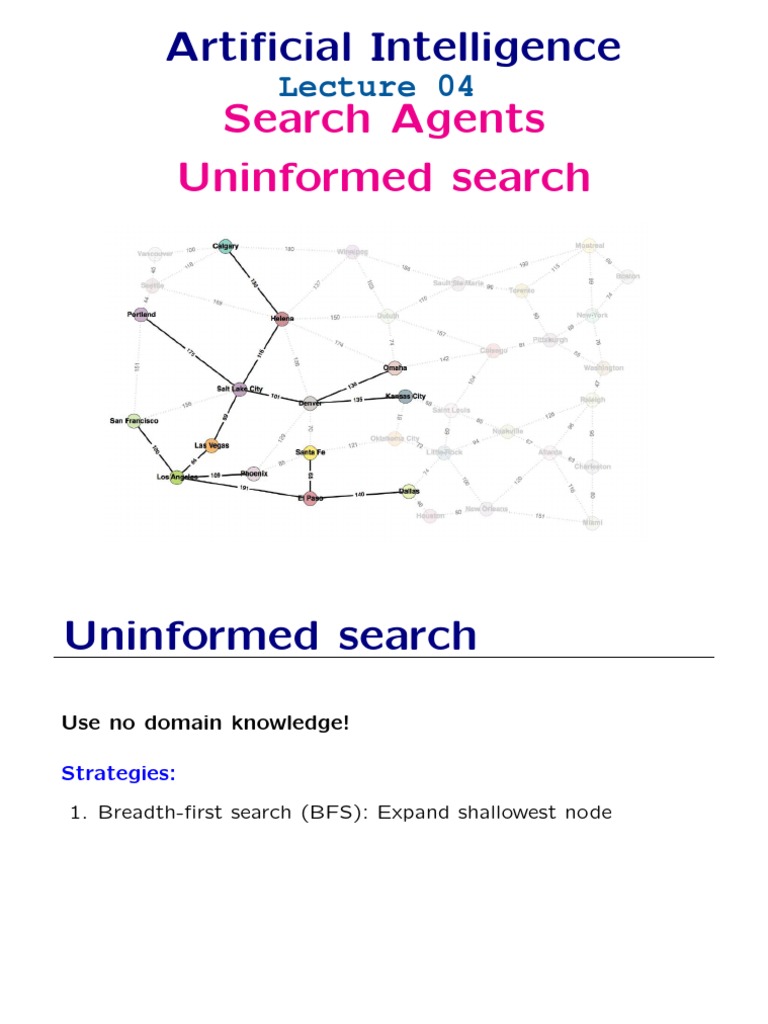 Search Agents Uninformed Search: Artificial Intelligence | PDF ...