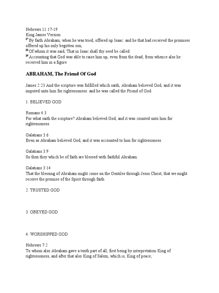 ABRAHAM, The Friend of God | PDF