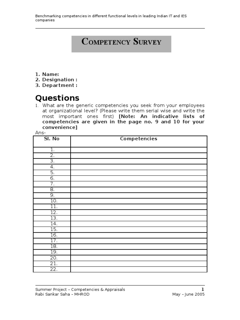 IT Competency Benchmarking Guide | PDF | Computers