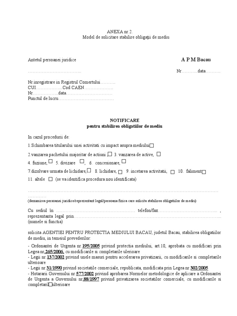 Model Notificare Beneficiar Pentru OM | PDF