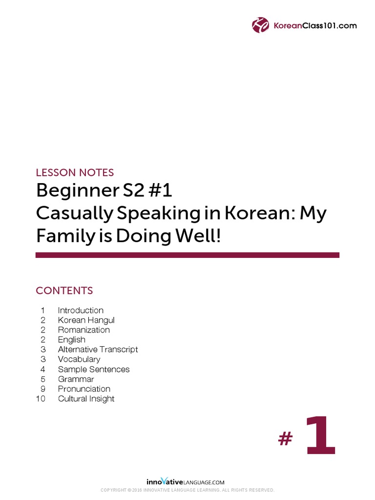 Beginner S2 | PDF | Korean Language | Grammatical Conjugation