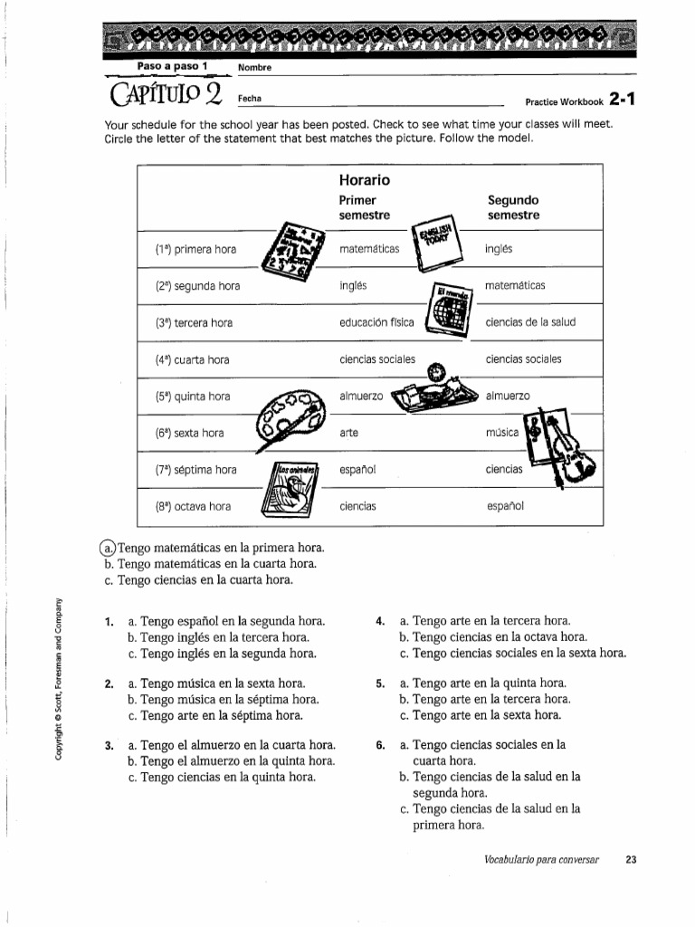 WKBK Spanish 1 Chapter 2 | PDF