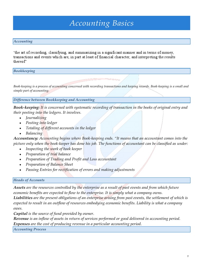 As Level Accounting Notes. | PDF | Debits And Credits | Bookkeeping
