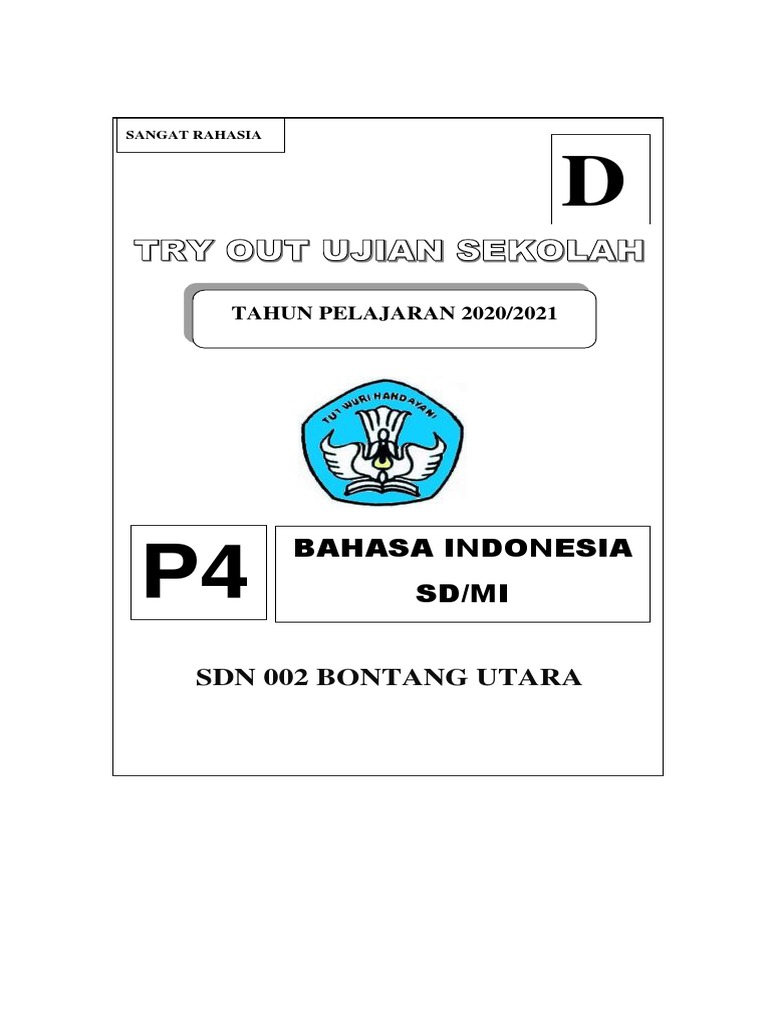 TRY OUT 4 BINDO 2020-2021-Dikonversi | PDF | Seni & Disiplin Bahasa