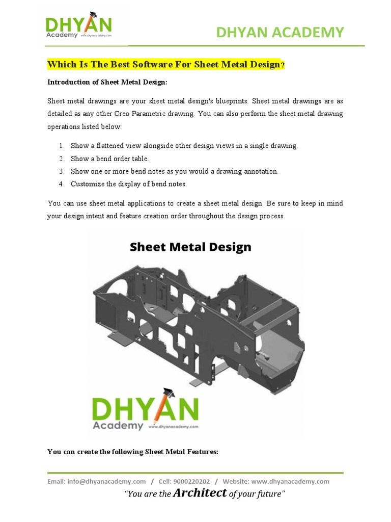 Which Software Is Best For Sheet Metal Design ? Dhyan Academy | PDF ...