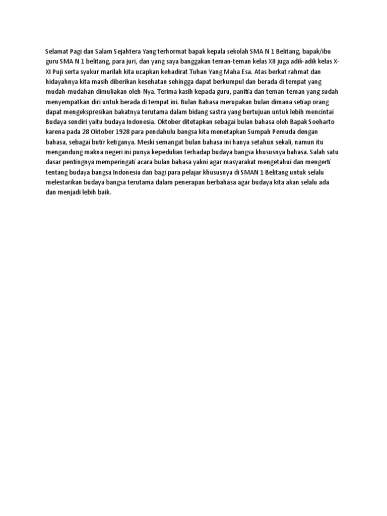 Selamat Pagi Dan Salam Sejahtera Yang Terhormat Bapak Kepala Sekolah SMA N 1 Belitang | PDF