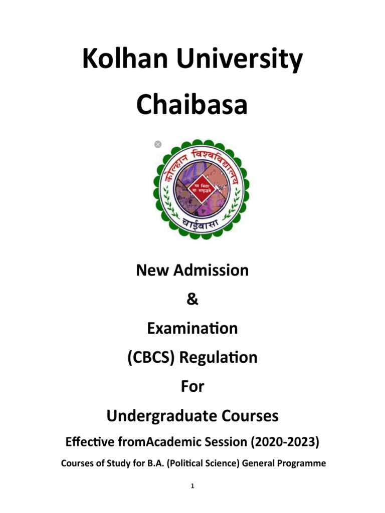 UG CBCS B.A. General Programme 24-8-2020 | PDF | Course Credit ...