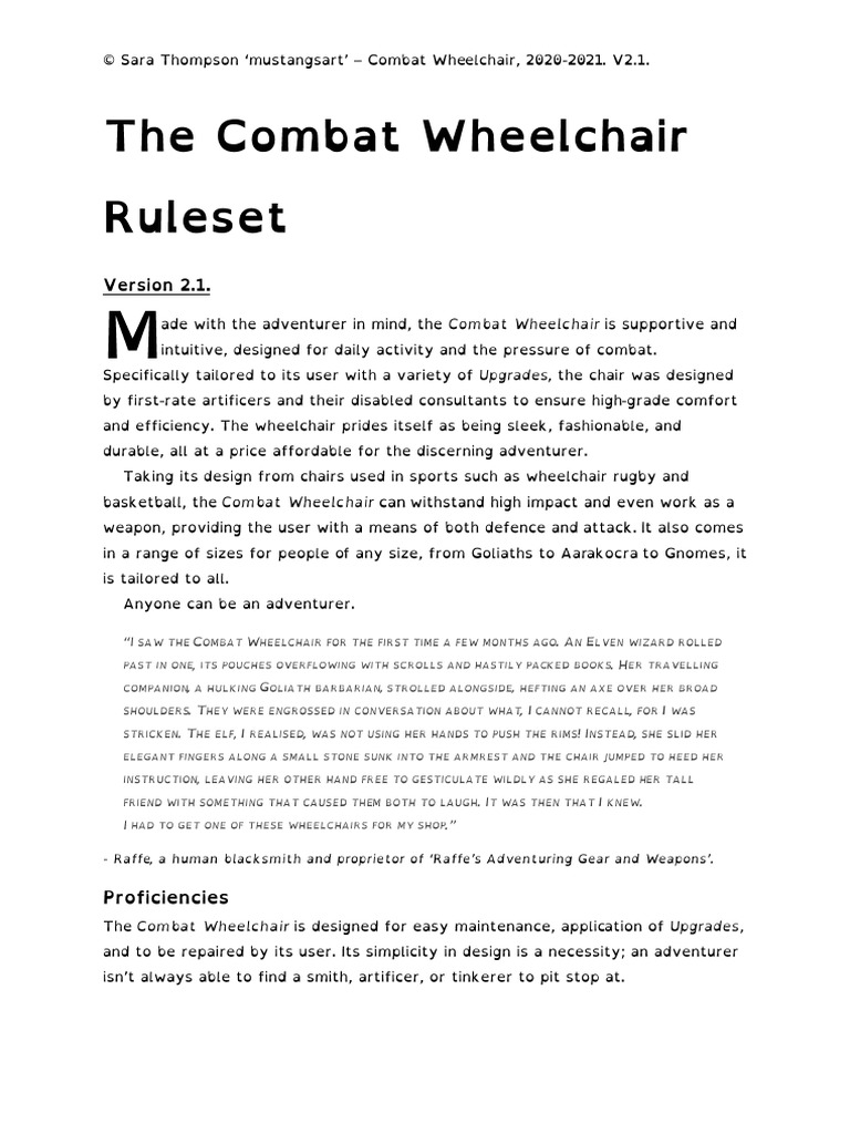 The Combat Wheelchair v2.1. OpenDyslexic | PDF