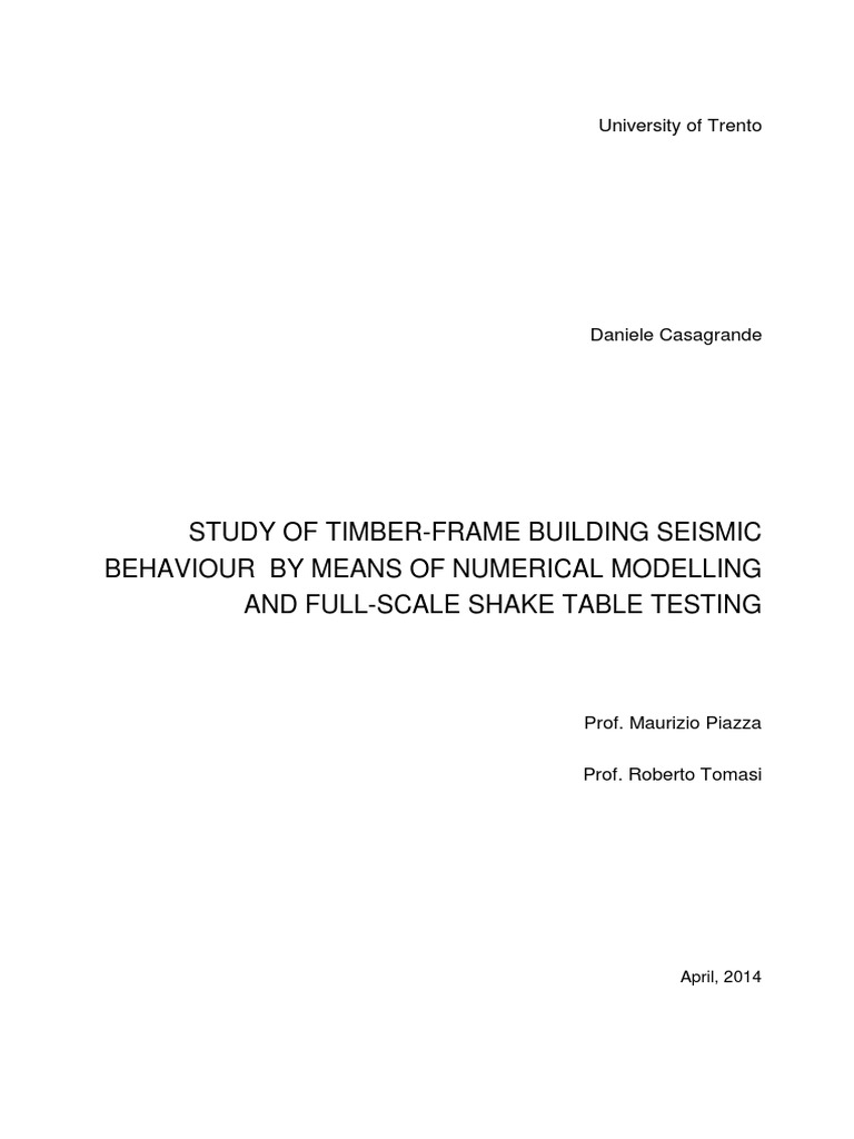 Daniele - Casagrande - PHD - Thesis - Timber Frame | Download Free PDF ...