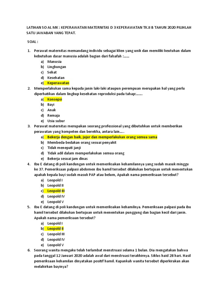 Latihan Soal MK | PDF