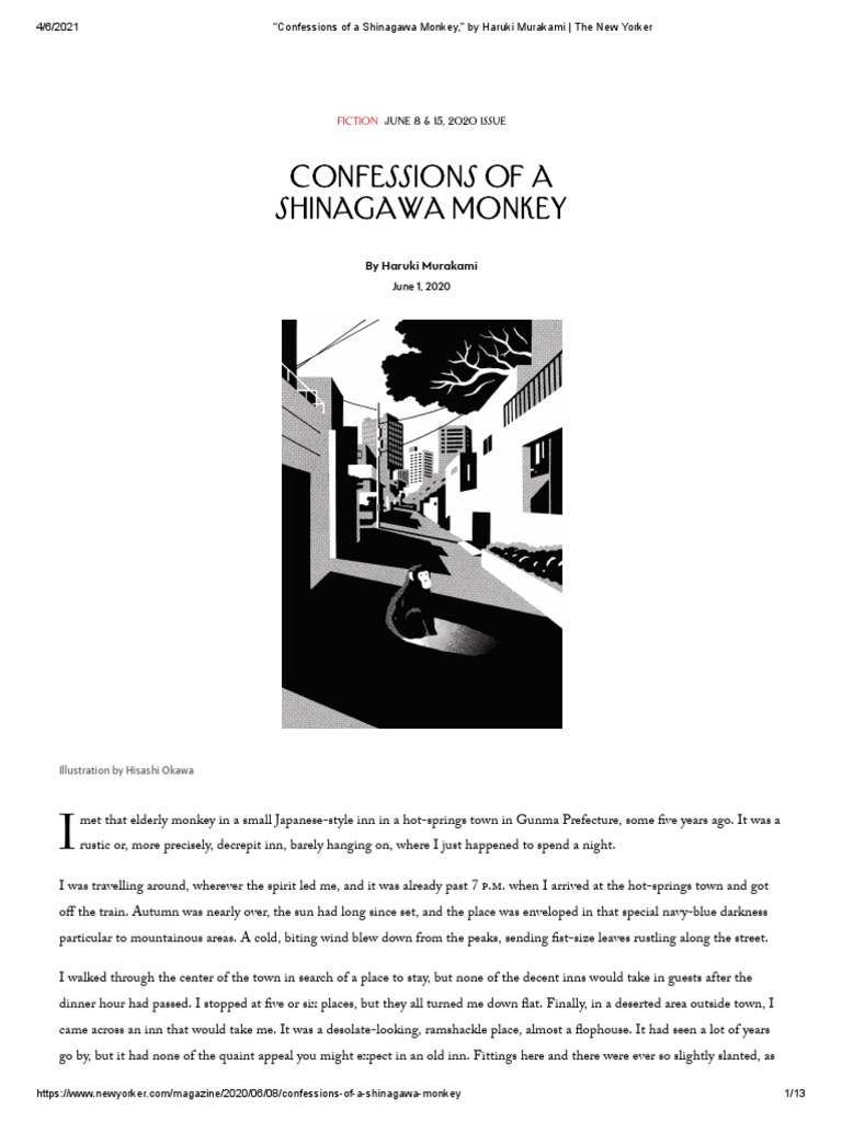 "Confessions of A Shinagawa Monkey," by Haruki Murakami - The New ...