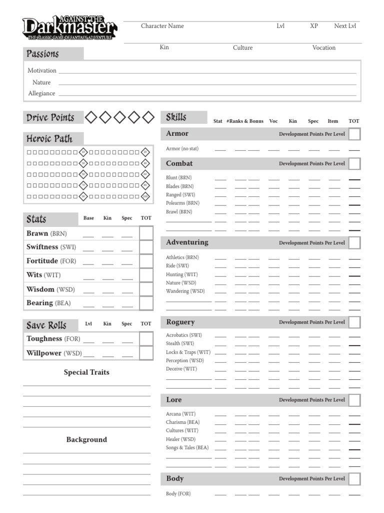 VSD Character Sheet Final | PDF | Role Playing Games | Gaming