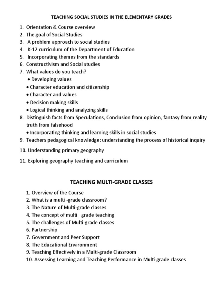 Teaching Social Studies in The Elementary Grades | PDF | Curriculum ...