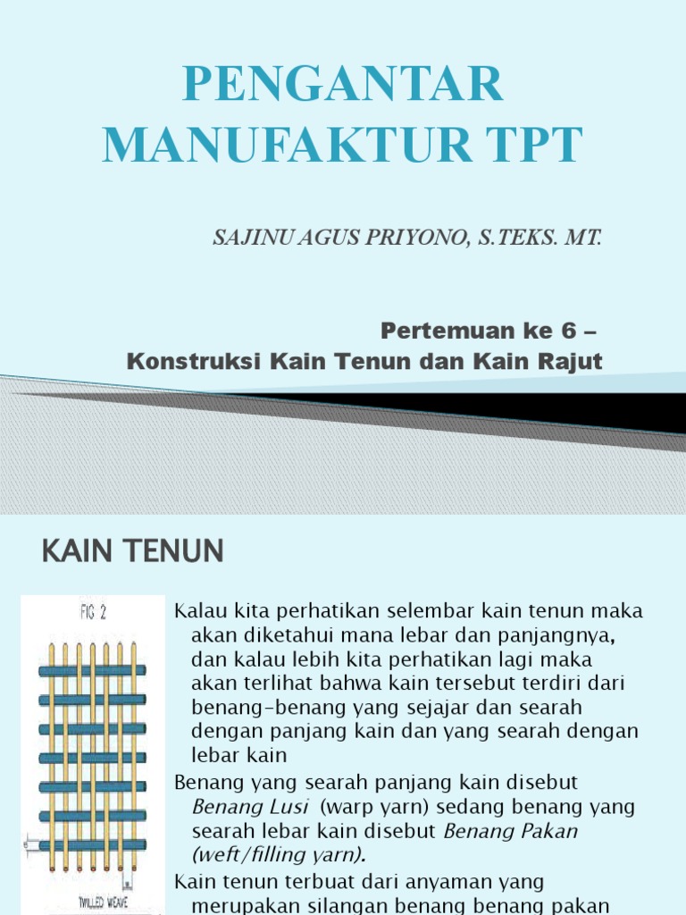 Konstruksi Kain Tenun dan Rajut | PDF