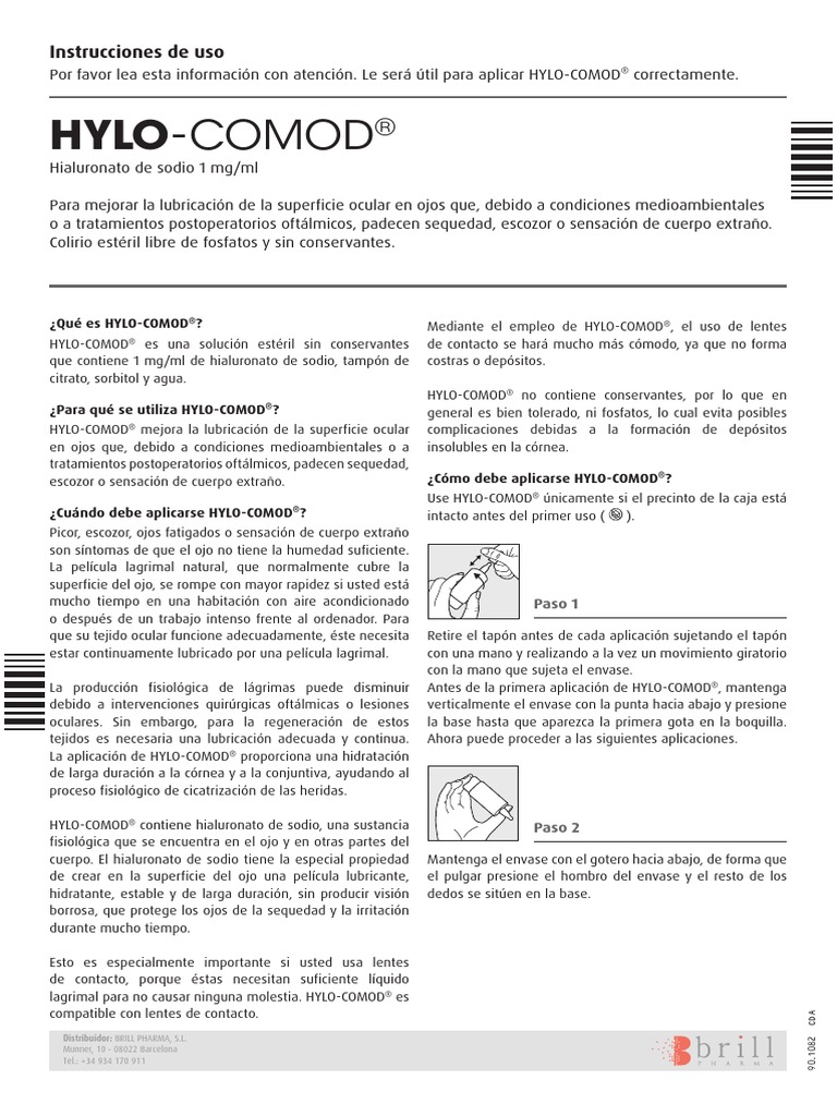 PB HYLO COMOD 10 ML ATRO ES CTP - Web | PDF | Lentes de contacto | Ojo