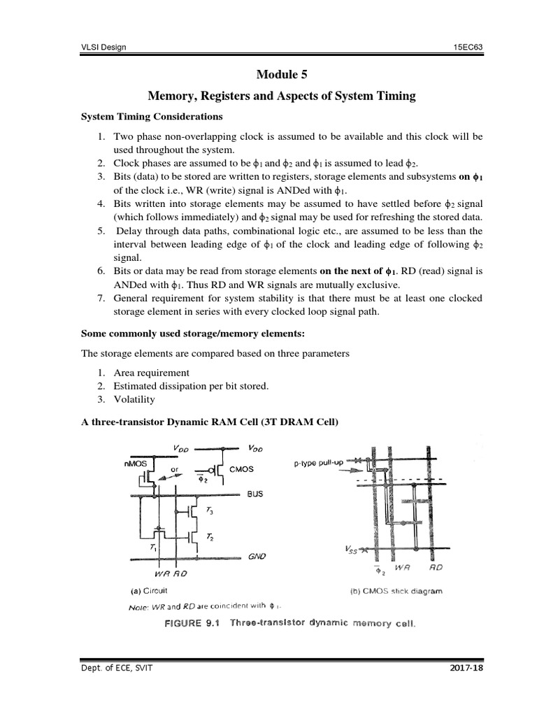 Memory, Registers and Aspects of System Timing | PDF | Dynamic Random Access Memory | Logic Gate